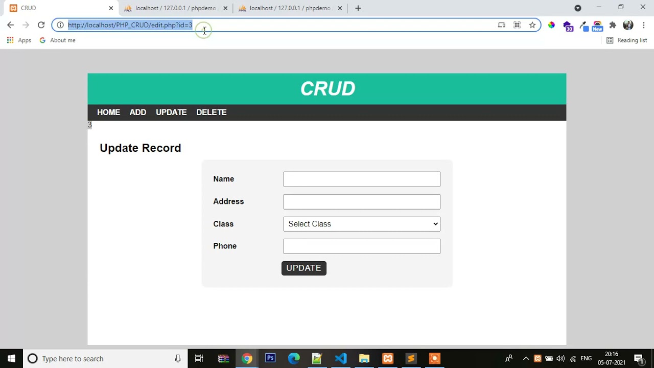 Crud Operation Using Php And Mysql part 3