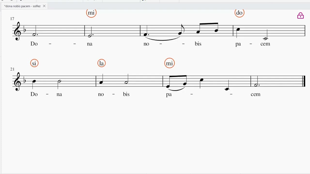 Dona nobis pacem - solfege