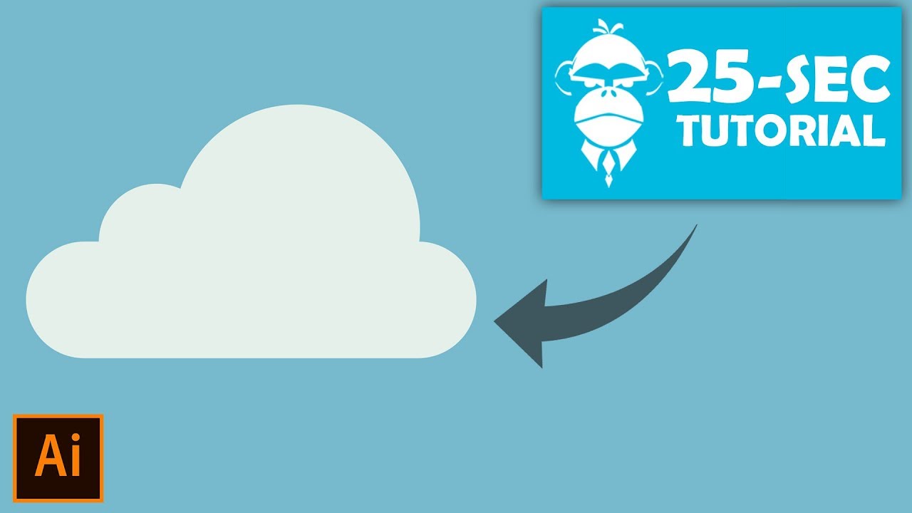 Flat Design Cloud - Illustrator Tutorial
