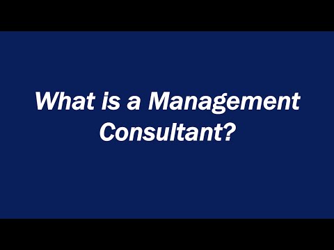What is a management consultant?