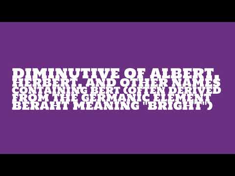 What is the origin of the name Bertie?