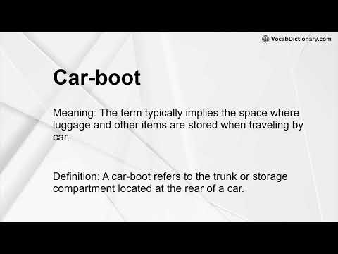 Car-boot Meaning