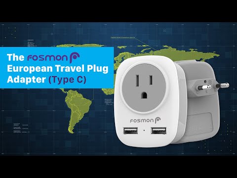 European Travel Plug Adapter (US to France, Spain, Iceland, Germany, Italy, Israel)
