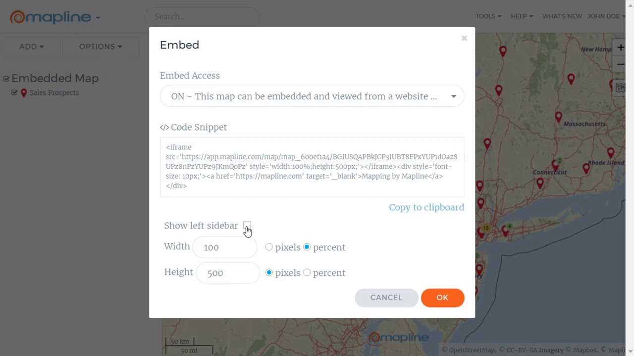 Embed a Map with Mapline