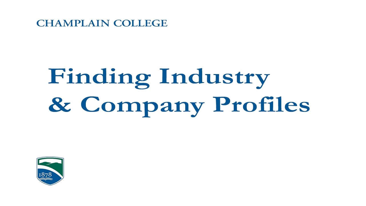 Finding Industry & Company Profiles