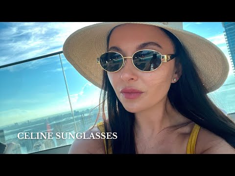 Celine Triomphe Gold Sunnies! UNBOXING! First impressions!