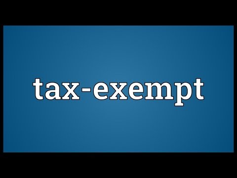 Tax-exempt Meaning