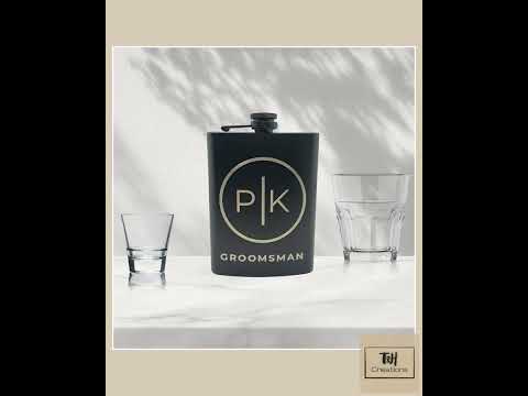 Custom Engraved Flask - Personalized Groomsmen Gift - Wedding/Bachelor Party Favors - 8oz Stainle...