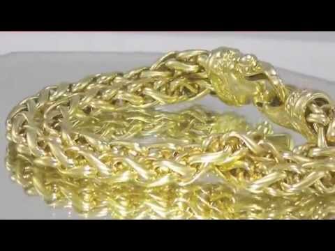 David Yurman 18K Yellow Gold Double Wheat Diamond Buckle Clasp Bracelet Shreveport Jewelry Stores