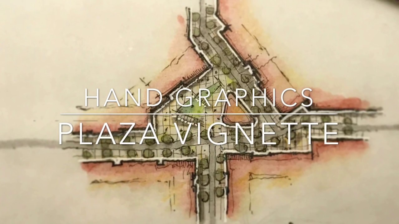 Hand Rendering a Park and Plaza - Basic Architecture and Urban Design Elements