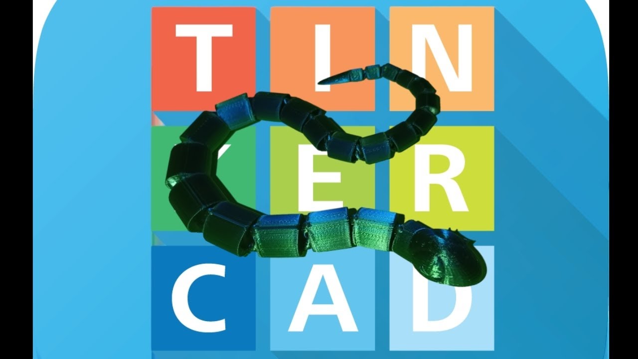 Tinkercad Beginner Tutorial ( Part 9 ) Snake Design and Print! 3D Modeling