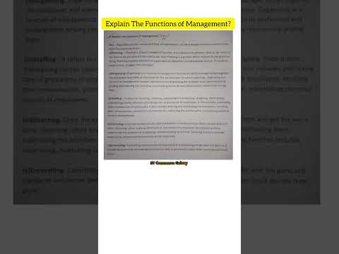 Functions Of Management Notes | 12th | B.Com | MPA | BBA | BOM | Management #commerce #mangement