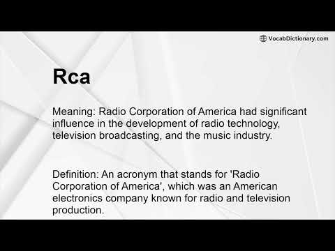 Rca Meaning
