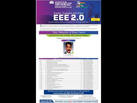 Live Webinar on Reduction of Share Capital