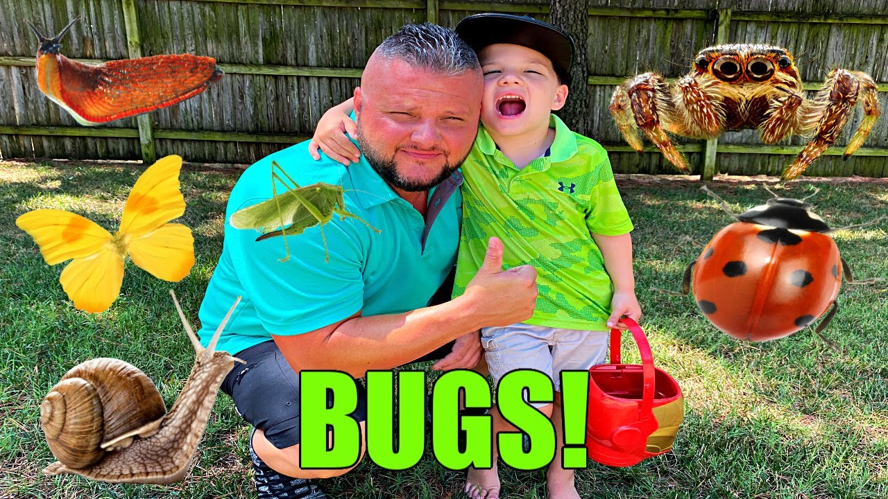 KIDS BUG HUNT! Caleb and Daddy Play and Find REAL BUGS Outside!