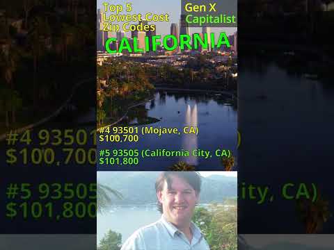 CALIFORNIA real estate cheapest housing area by zip code.