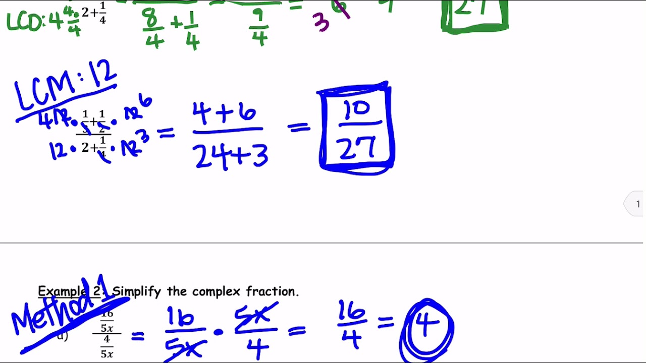 HW #16: Simplifying Complex Rational Expressions