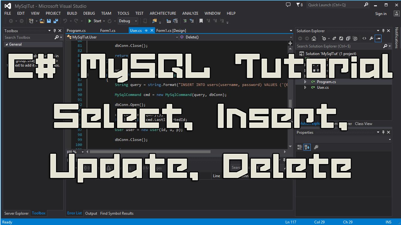 C# MySQL Tutorial | Connecting Select Insert Update Delete