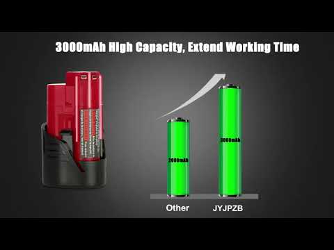 2 Pack 3.0Ah Replacement Battery for Milwaukee M-12 Battery Compatib