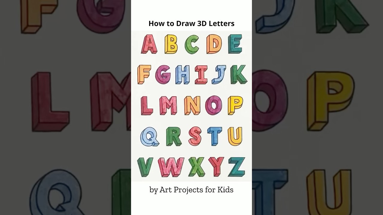 How to Draw 3D Letters #arttutorialsforkids