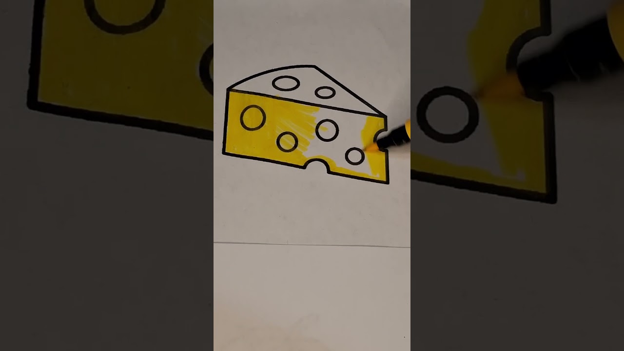 Cheese Drawing 🧀 #art #vibrantbirds #drawing#paintstudio #satisfying#trending#shorts #artusa#cheese