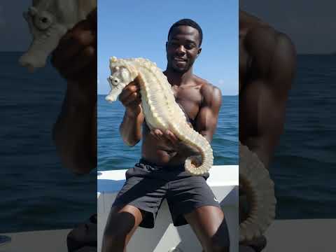 #Men Catching Beautiful Seahorse🌊