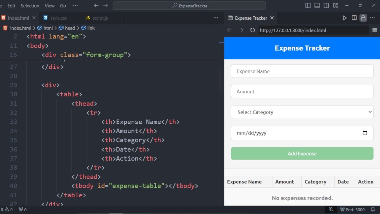 Build an Expense Tracker with HTML, CSS, and JavaScript