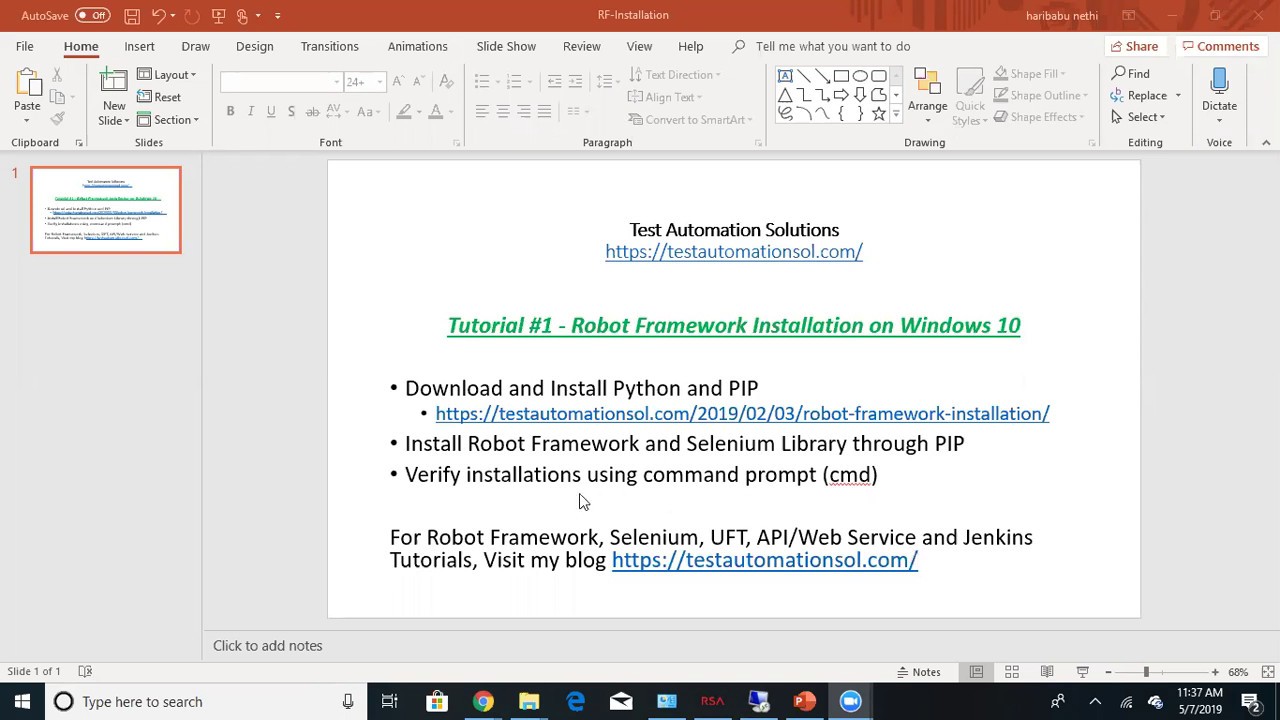 Robot Framework Tutorial # 1 - Download and Install Python and Robot framework