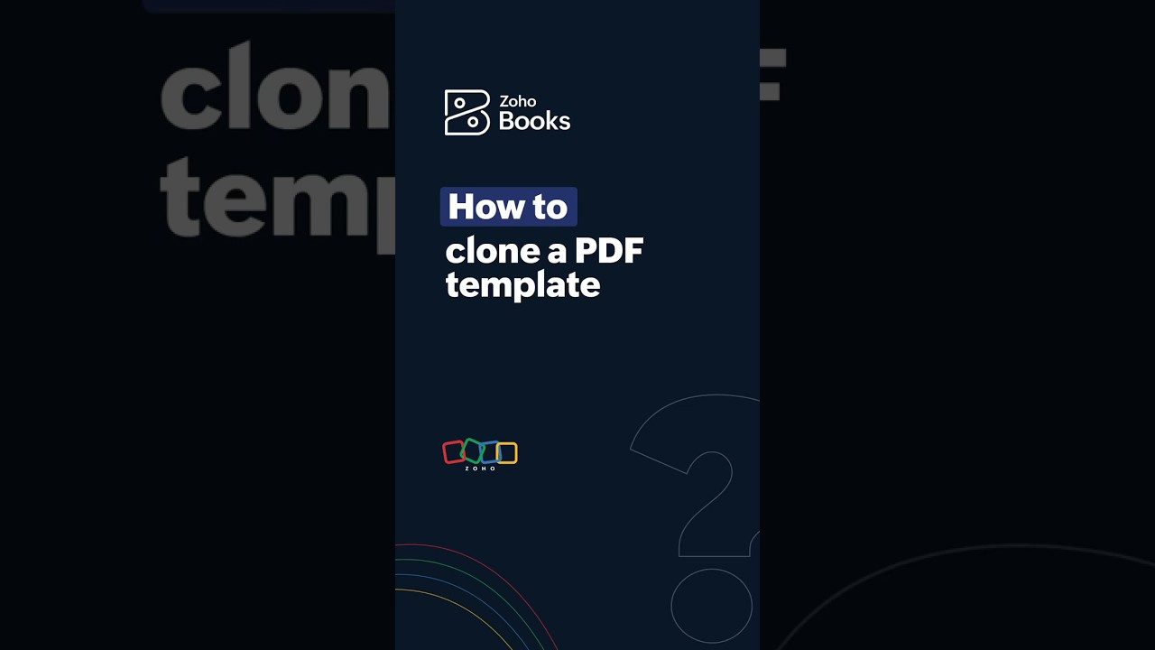 How to clone a PDF template - Zoho Books