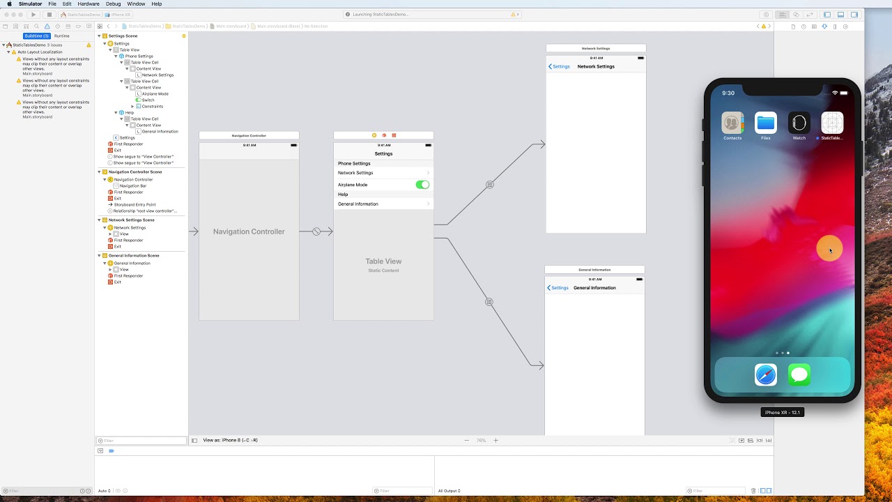 UITableViewController and Static Tables