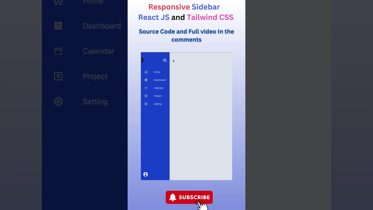 Create a Sidebar with React JS and Tailwind CSS | Tutorial #sidebar  #reactjs  #tailwindcss