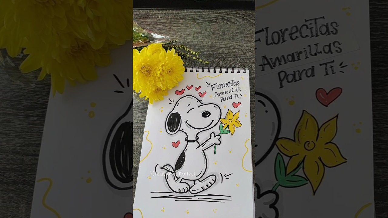 snoopy te regala flores amarillas 💛🌼❤️#manualidades #snoopy #diy #ideascreativas