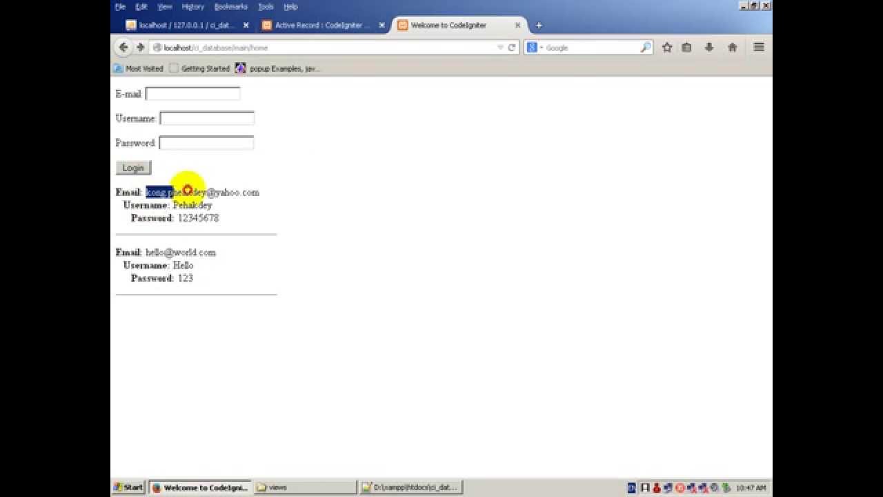 Codeigniter Insert Delete Update 2-3