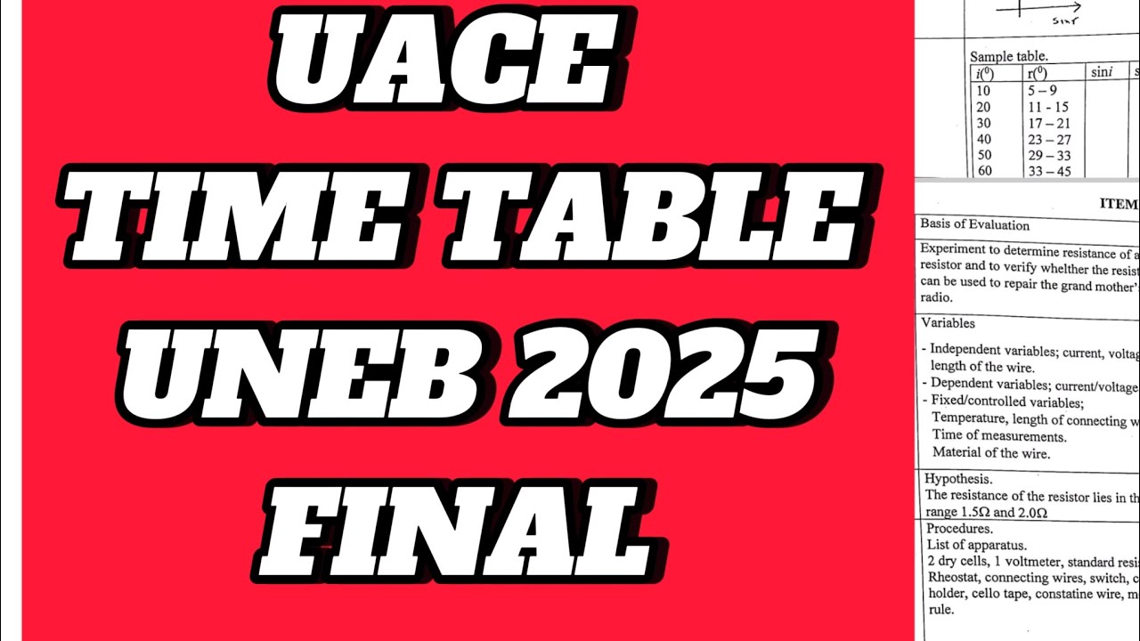 UACE UNEB FINAL TIMETABLE 2025