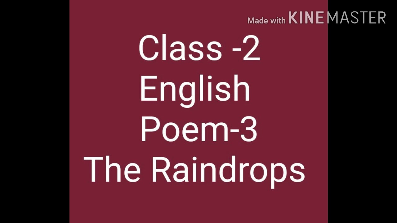 Class-2,English,Poem-3 The Raindrops.