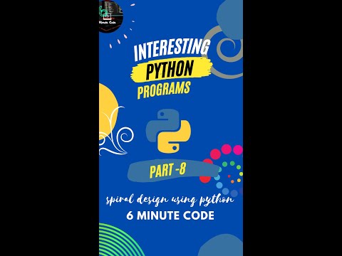 Draw colorful spiral design python turtle graphics part 8 #python #pythonturtlegraphics #6minutecode