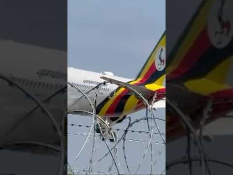 Uganda airlines || landing at Gatwick