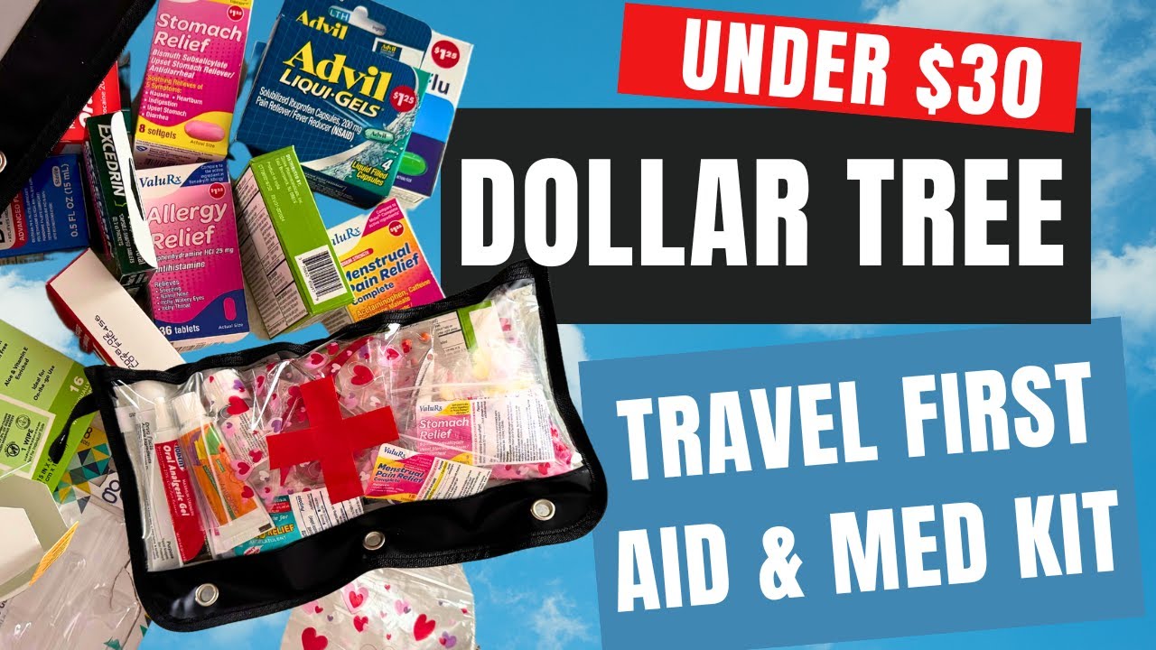 You won't believe everything I found for this Travel First Aid Medical Kit under $30 at Dollar Tree!
