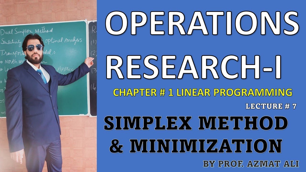 7.Operations Research|| Chapter#1 Linear Programming Problems ||Simplex Method Minimization Problem