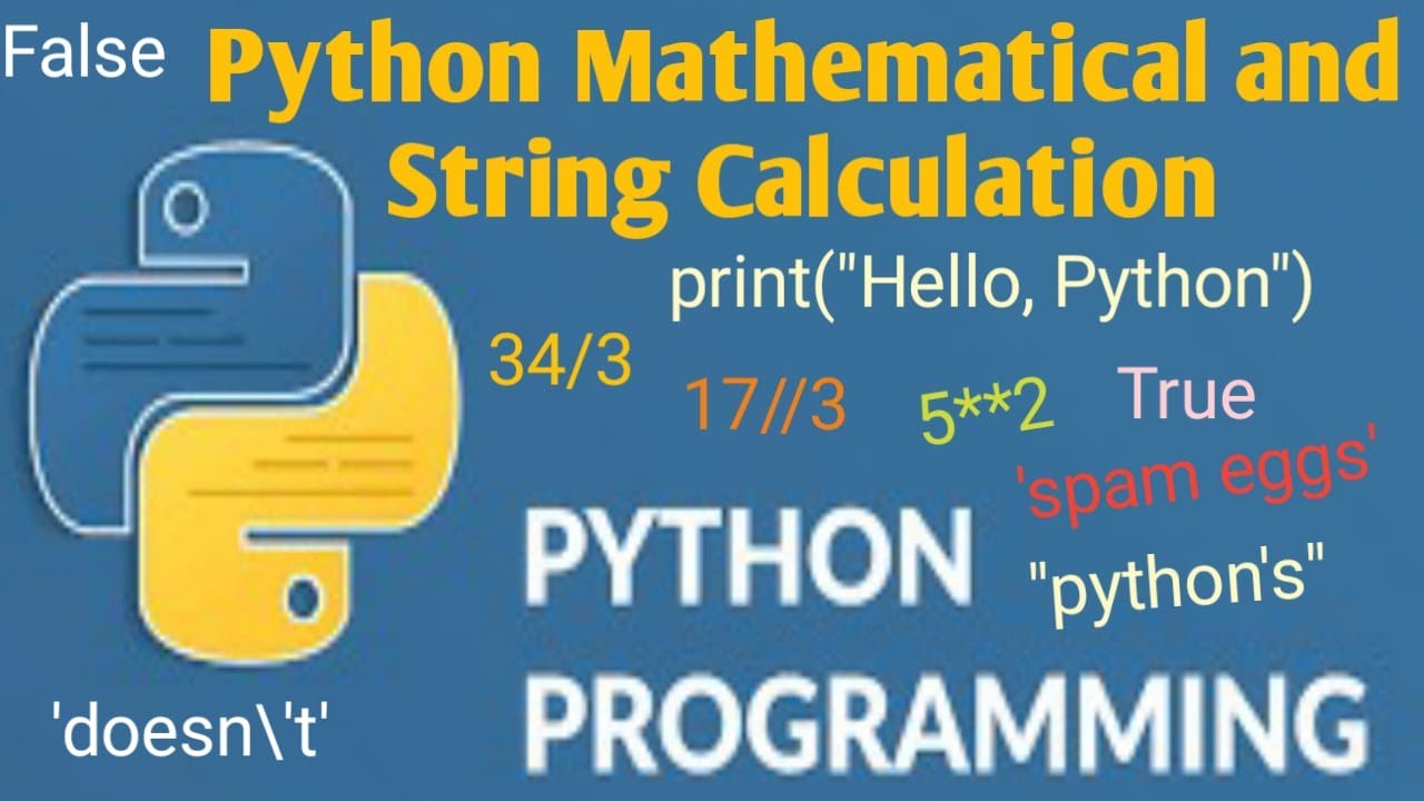#2 Python Mathematical & String Calculations  Python Tutorial - Python for Beginners | Tek Solutions