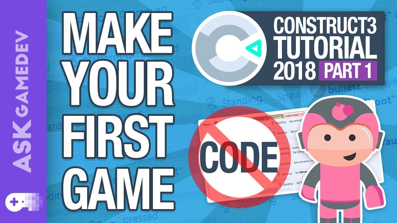 Make a Game without Coding using Construct 3!