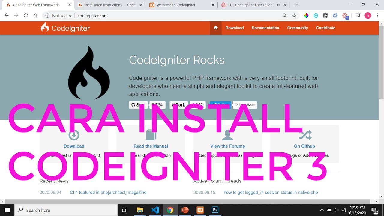 Tutorial codeigniter #1. Cara Install Codeigniter 3