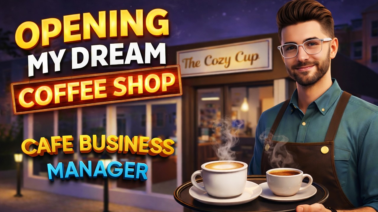 Opening My Dream Cafe “The Cozy Cup” | Cafe Business Manager ~ Demo ~ First Look