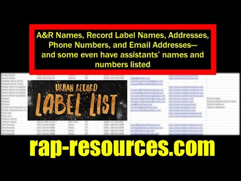 RECORD LABEL LIST | A&R List Rap-Resources com
