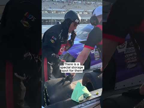 Where do pit crew guys store extra lugnuts?