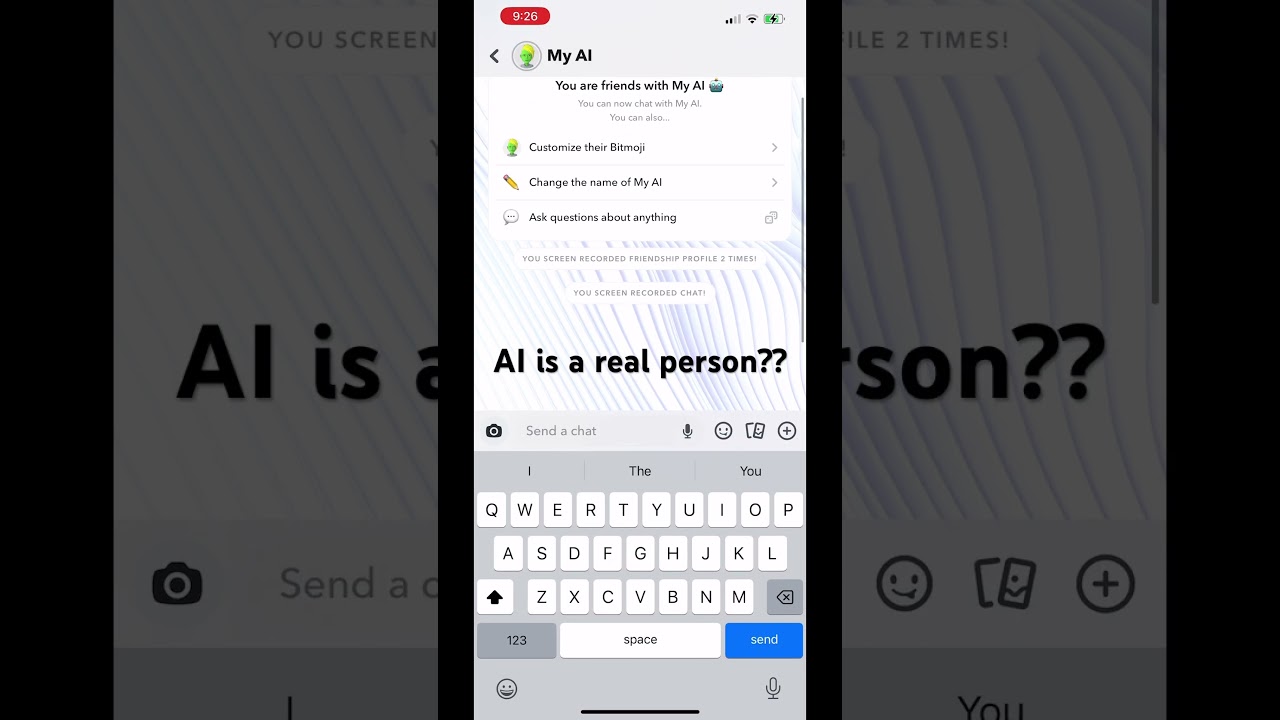 #MyAI on #snapchat posted on their story 🤔 #snap #creepy