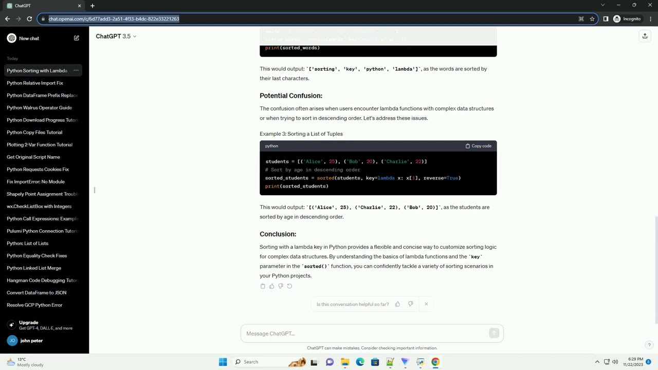 Python Sorting with lambda key confusion