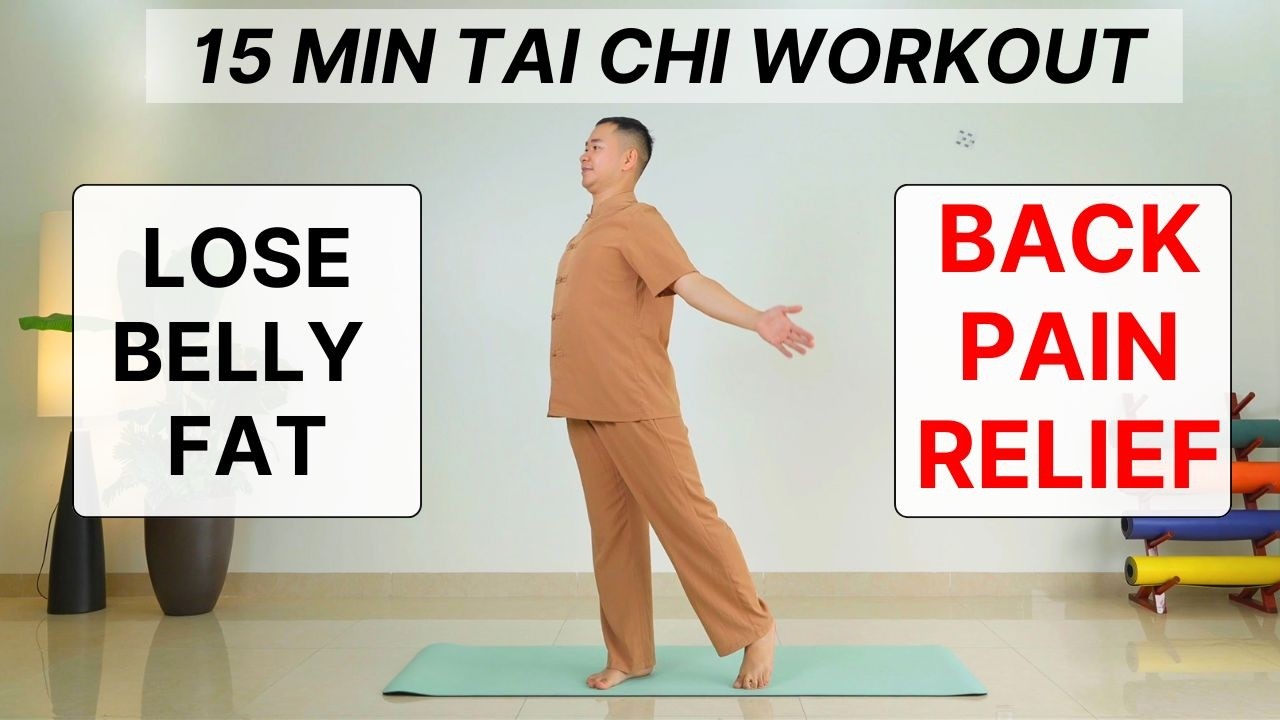 15 Min Gentle Tai Chi for Belly Fat & Back Pain Relief 🔥 No Jumping, BEGINNER FRIENDLY