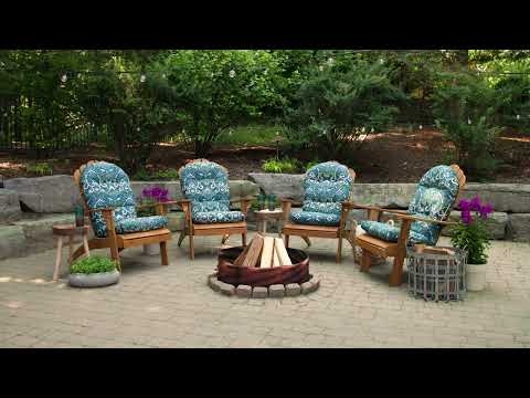 Elevate Your Outdoor Style: Arden Adirondack Outdoor Cushions in Sapphire Blue Leala Damask