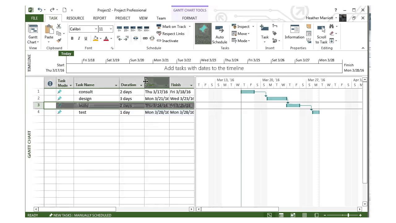 manual vs. auto scheduling in Microsoft Project